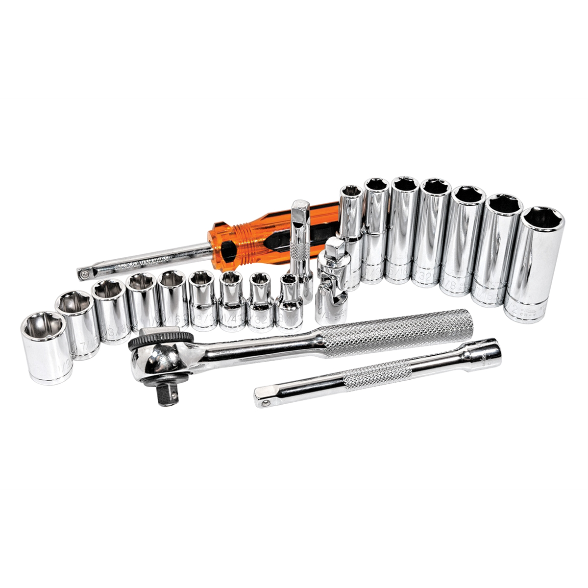 K Tool International Socket Set 21 pc 1/4 in. Drive SAE 6 pt. P/N 21000 ...