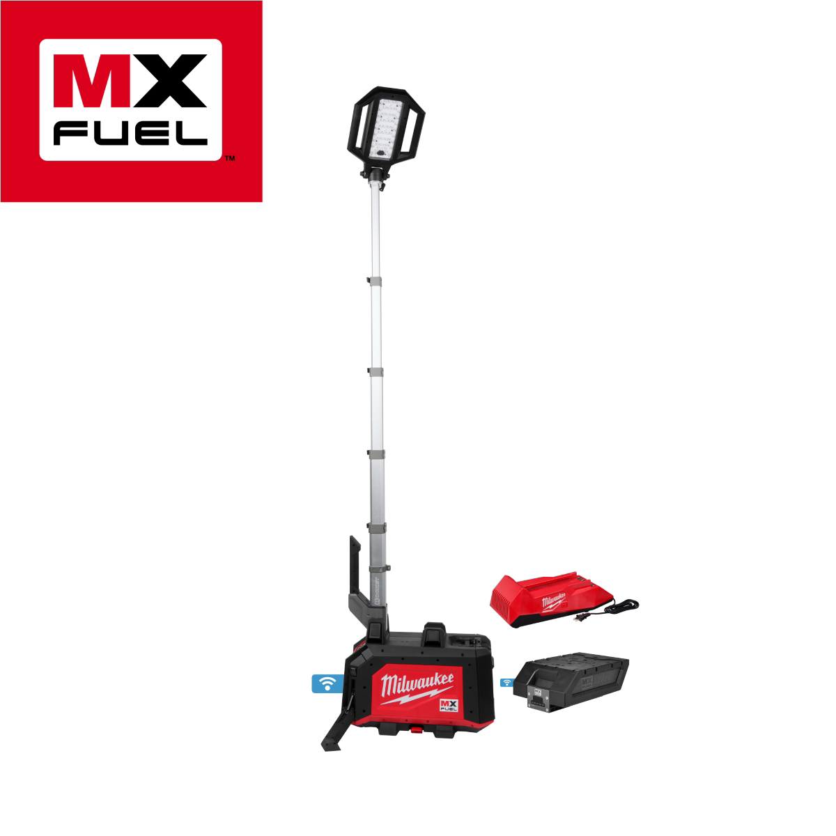 Milwaukee Tool MX FUEL ROCKET Dual Power Compact Tower 5000 Lumen Light ...